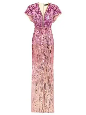 Jenny Packham Dusk Sequin-embellished Gown - Morganite