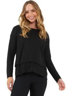 RIPE MATERNITY Jazmin Long Sleeve Nursing Top - Black