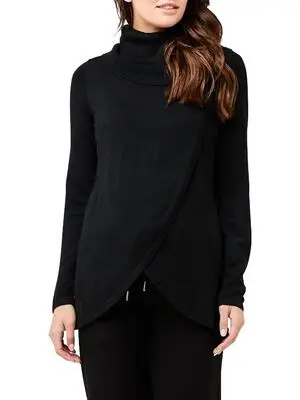 RIPE MATERNITY Cowl Neck Sweater With Nursing Access - Black