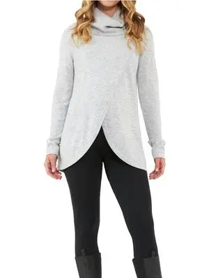 RIPE MATERNITY Cowl Neck Nursing Knit - Grey