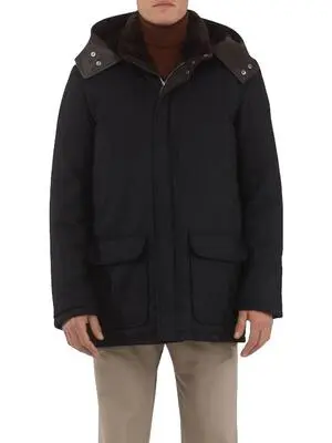 Gorski Wool And Cashmere Blend Parka With Shearling Lining - Black/brown