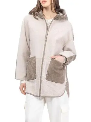 Gorski Textured Genuine Shearling Parka - Beige/taupe