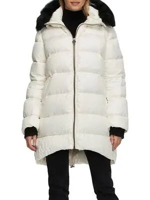 Gorski Apres-ski Down Jacket With Detachable Shearling Hood - Ivory/black