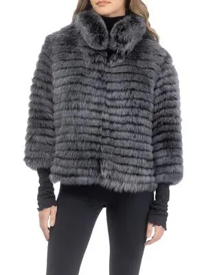Gorski Genuine Shearling Layered Jacket - Black Brisa