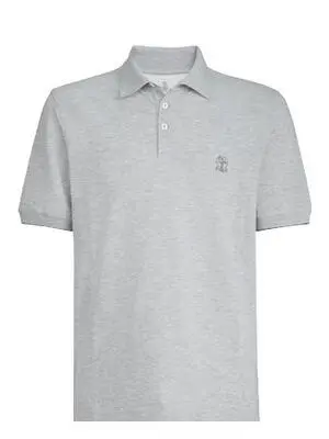 Brunello Cucinelli Piqué Polo Shirt - Light Grey