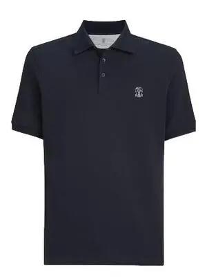 Brunello Cucinelli Piqué Polo Shirt - Navy Blue