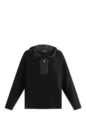 MOUSTACHE Ribbed Half-zip Hoodie - Black