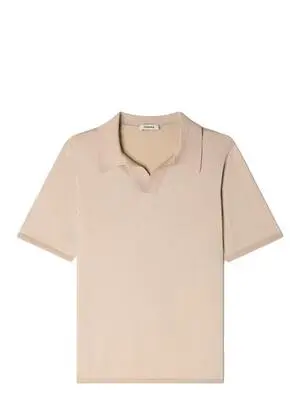 Sandro Short-sleeved V-neck Polo Shirt - Beige