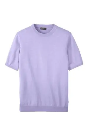 PAUL FREDRICK Supima Cotton Crew Neck Sweater Lavender