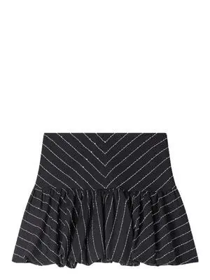 Sandro Striped Sequin Embellished Mini Skirt - Black/white