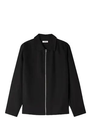 Sandro Loose-fit Zip-up Shirt - Black