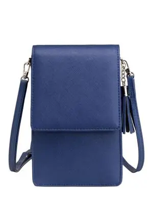 YOUZEY Vegan Saffiano Leather Crossbody Purse - Blue