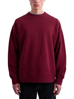 Topman Oversized Cotton Sweatshirt - Burgundy