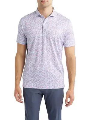 Johnnie-o Charmer Floral Performance Jersey Polo - Punch