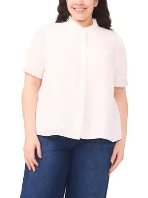 CECE DUPRAZ Scallop Collar Button-up Top - New Ivory