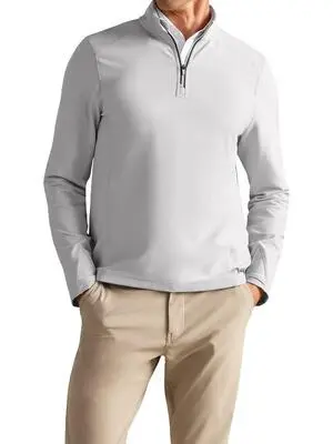 RHONE Covert Rib Quarter Zip Pullover - Whisper Gray