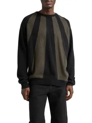 Frenckenberger Sunray Stripe Cashmere Sweater - Black/black Olive