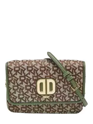 Dkny Monogram Leather Crossbody Bag - Brown
