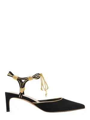 Ulla Johnson Aris Strappy Kitten Heels - Gold Noir