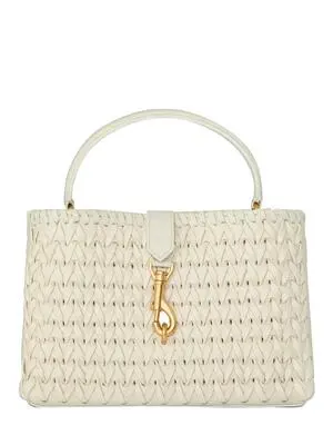 Rebecca Minkoff Megan Woven Top Handle Handbag - Porcelain