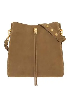 Rebecca Minkoff Darren Suede Shoulder Bag - Praline
