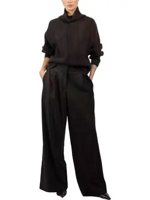 Dusan Roll-neck Long Sleeve Sweater - Brown