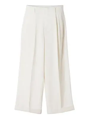 LANVIN Wide-leg Wool Trousers - Cream