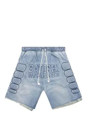 SATOSHI NAKAMOTO Denim Moto Short - Blue