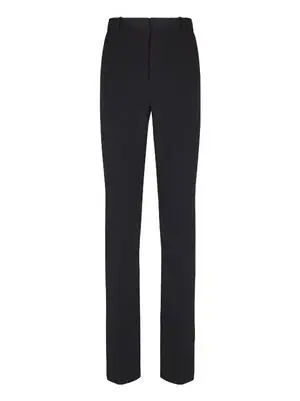 Balmain Virgin Wool Darted Trousers - Black