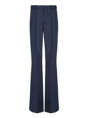Balmain Darted Cotton Twill Trousers - Navy