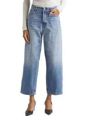 HAIKURE Relaxed Fit High-waist Jeans - Nordic Blue