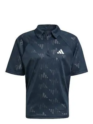 Adidas Stadium Jacquard Polo Tee Shirt - Aurora Ink Off White