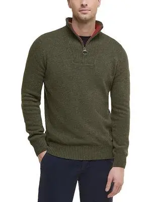 Barbour Nelson Essential Quarter Zip Sweater Seaweed
