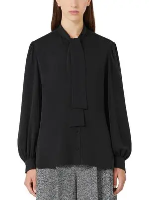 Max Mara Melania Silk Shirt - Black