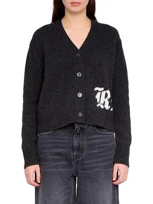 Zadig&Voltaire Masy Merino Wool Cardigan - Anthracite