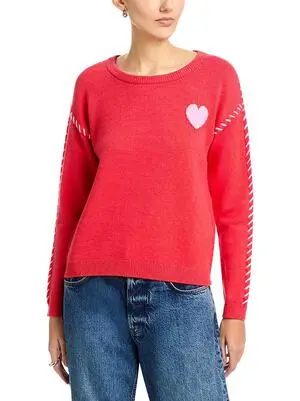 T Tahari Long Sleeve Intarsia Sweater - Orchid Pink