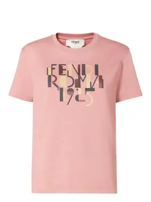 Fendi Logo Printed T-shirt - Pink