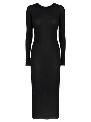 Rick Owens Long-sleeved Midi Dress - Black