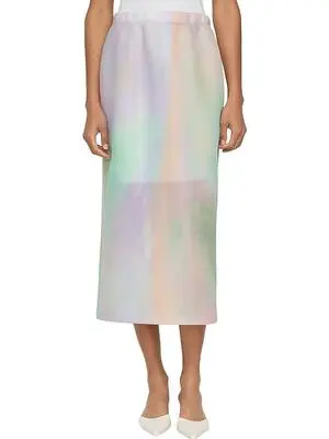 Lafayette 148 New York Straight Midi Skirt - Aurora Green