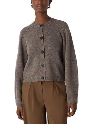 Whistles Round Neck Cardigan - Taupe