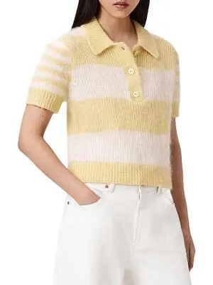 ALLSAINTS Clem Polo Tee Hay Yellow