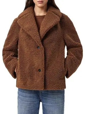 ALLSAINTS Eddie Teddy Jacket - Caramel Brown