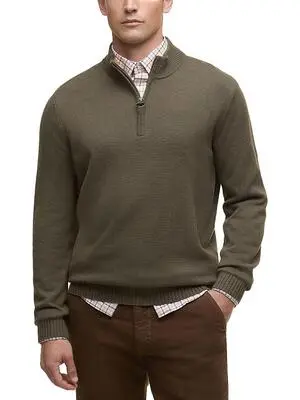 Barbour Kelson Half Zip Knitted Jumper Sweater - Olive
