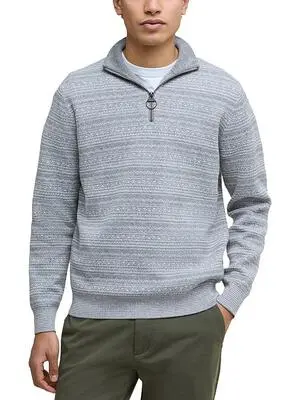 Barbour Dartfield Quarter Zip Knitted Sweater - Light Grey