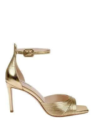 L'Agence Cici Stiletto Sandal - Gold Leather