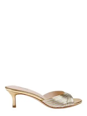 L'Agence Chamonix Kitten-heel Mule - Gold/silver Leather