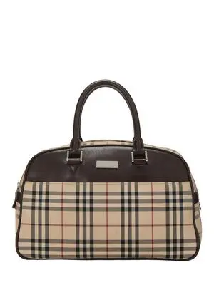 Burberry House Check Jacquard Bowler Handbag - Brown