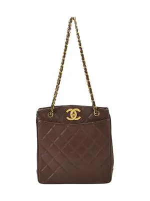 CHANEL Chanel Quilted Caviar Leather Tote