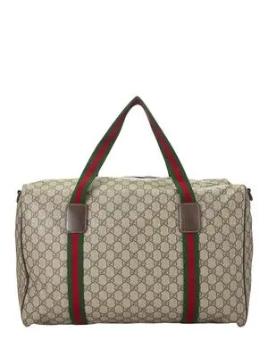 Gucci Original Gg Canvas Web Duffle Bag - Brown