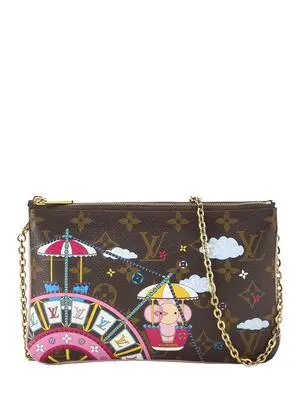 LOUIS VUITTON Louis Vuitton Monogram Vivienne Double Zip Pochette Pink